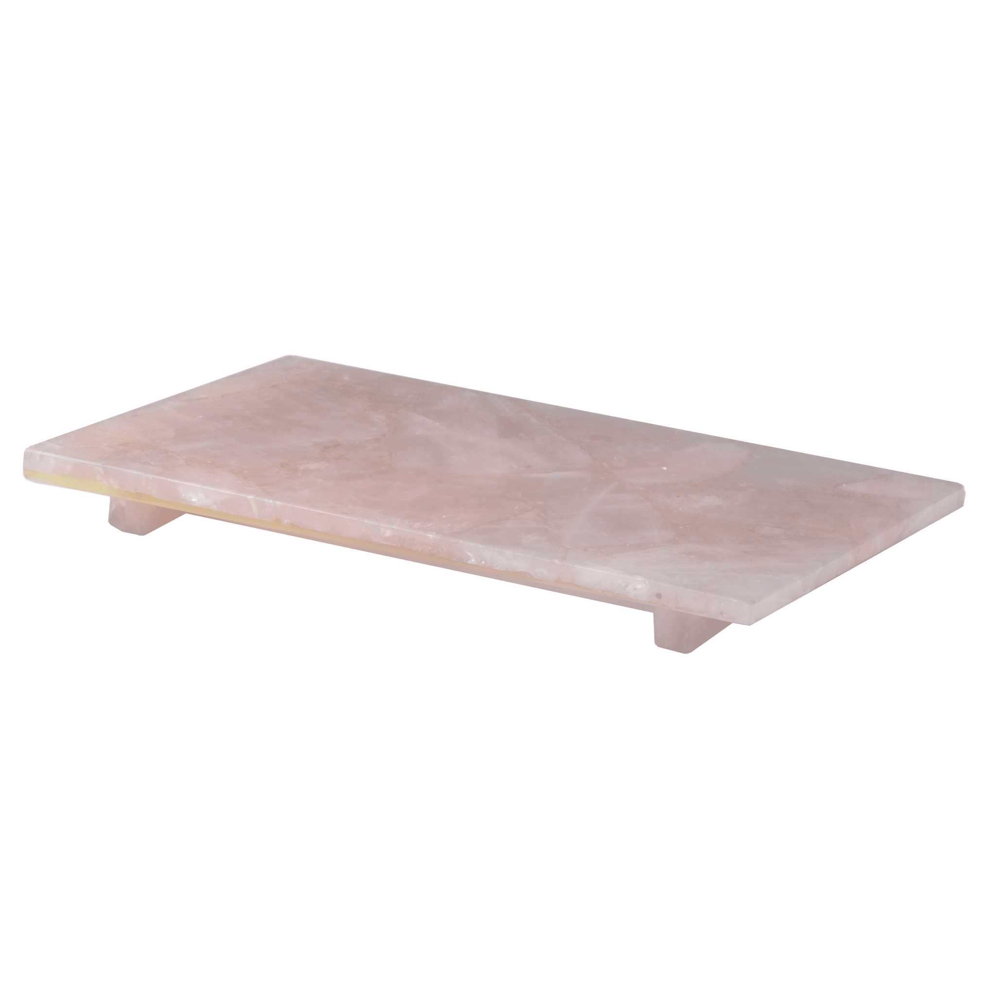 Taj Rose Quartz Large Tray with Feet | Luxury Accessory | Mike + Ally
